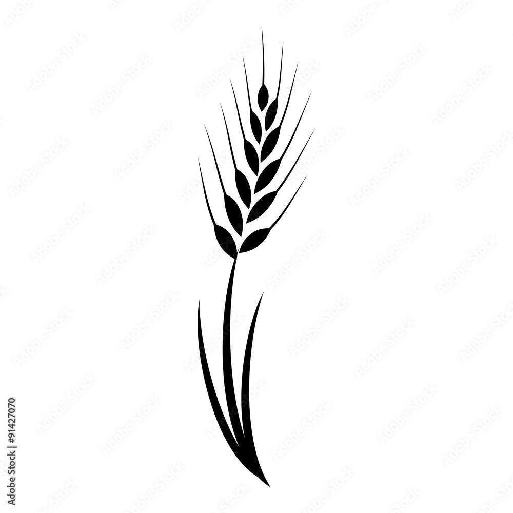 Wheat grass green icon juice black. Logo, banner, frame for Stock ...