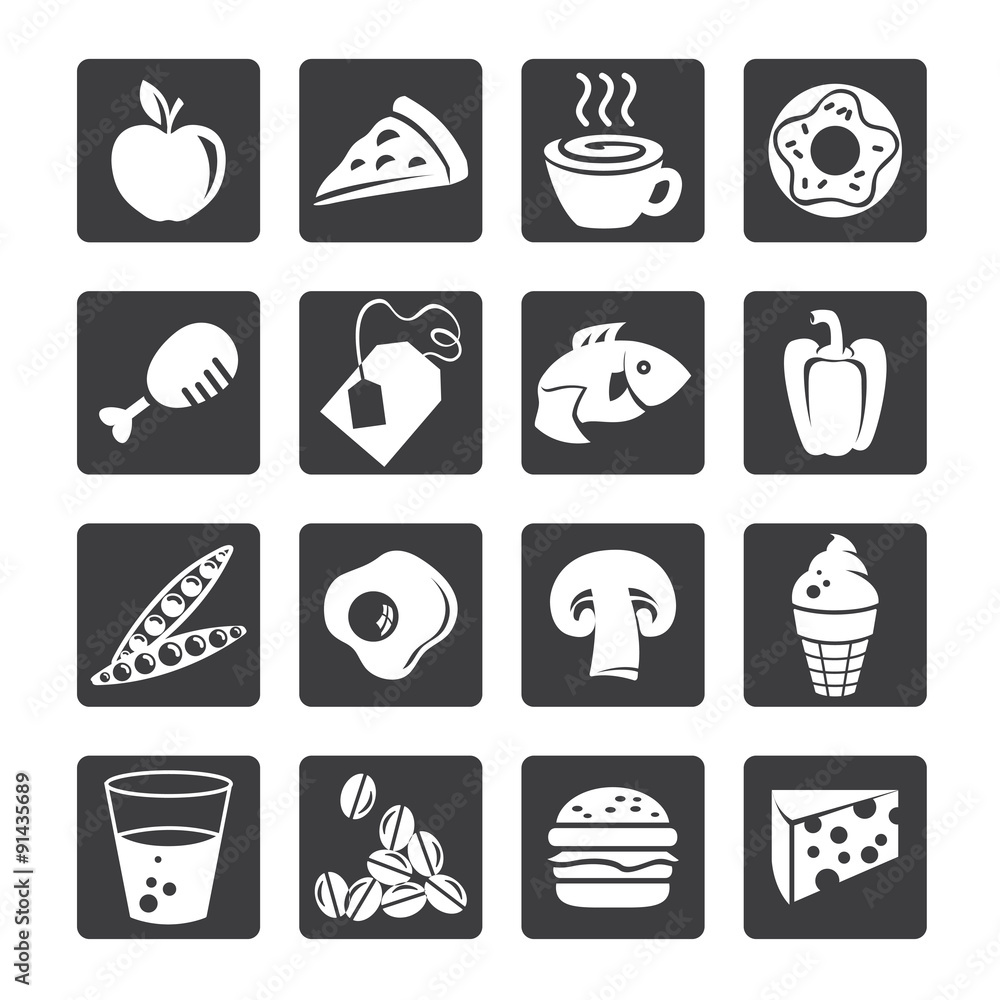 Transparent Food Icons Stock Vector | Adobe Stock