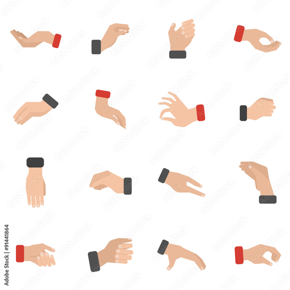 Grabbing Hand Icons Set Stock Vector | Adobe Stock