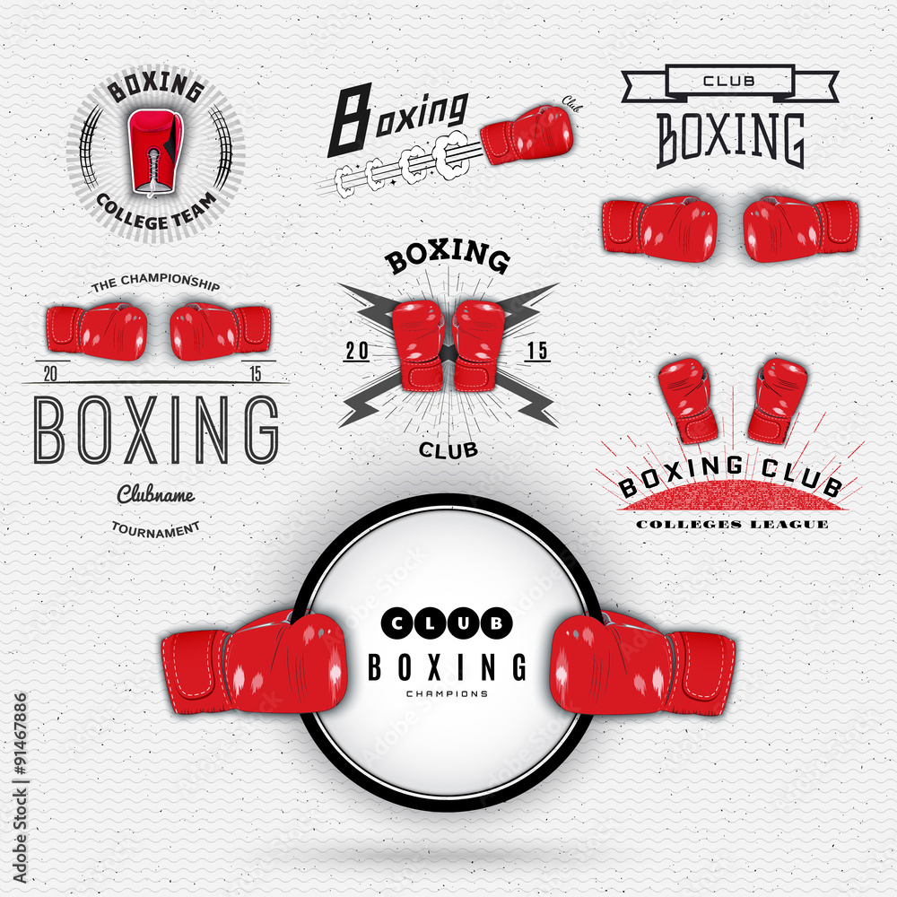 Boxing badges logos and labels for any use Stock Vector | Adobe Stock