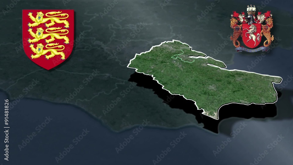 Kent white Coat of arms animation map Counties of England vídeo do ...