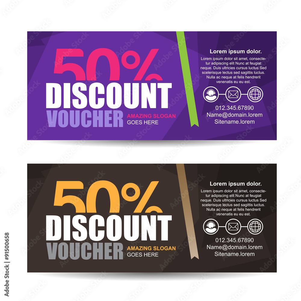 discount voucher template with colorful pattern,cute gift voucher ...