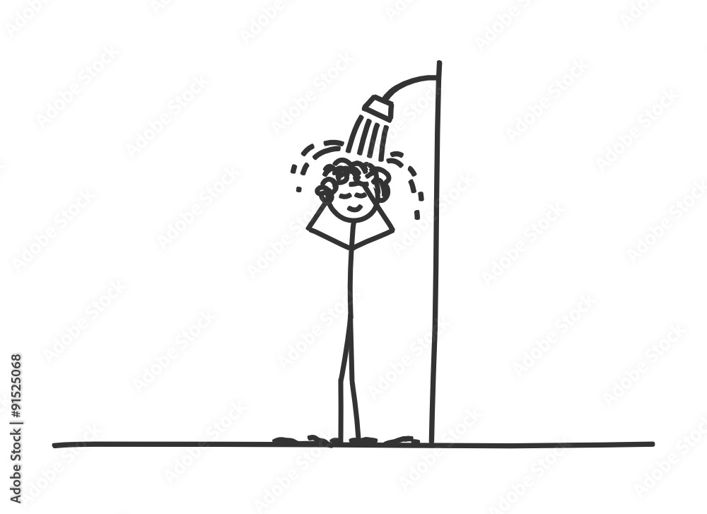 sm haare waschen duschen II Stock-Vektorgrafik | Adobe Stock