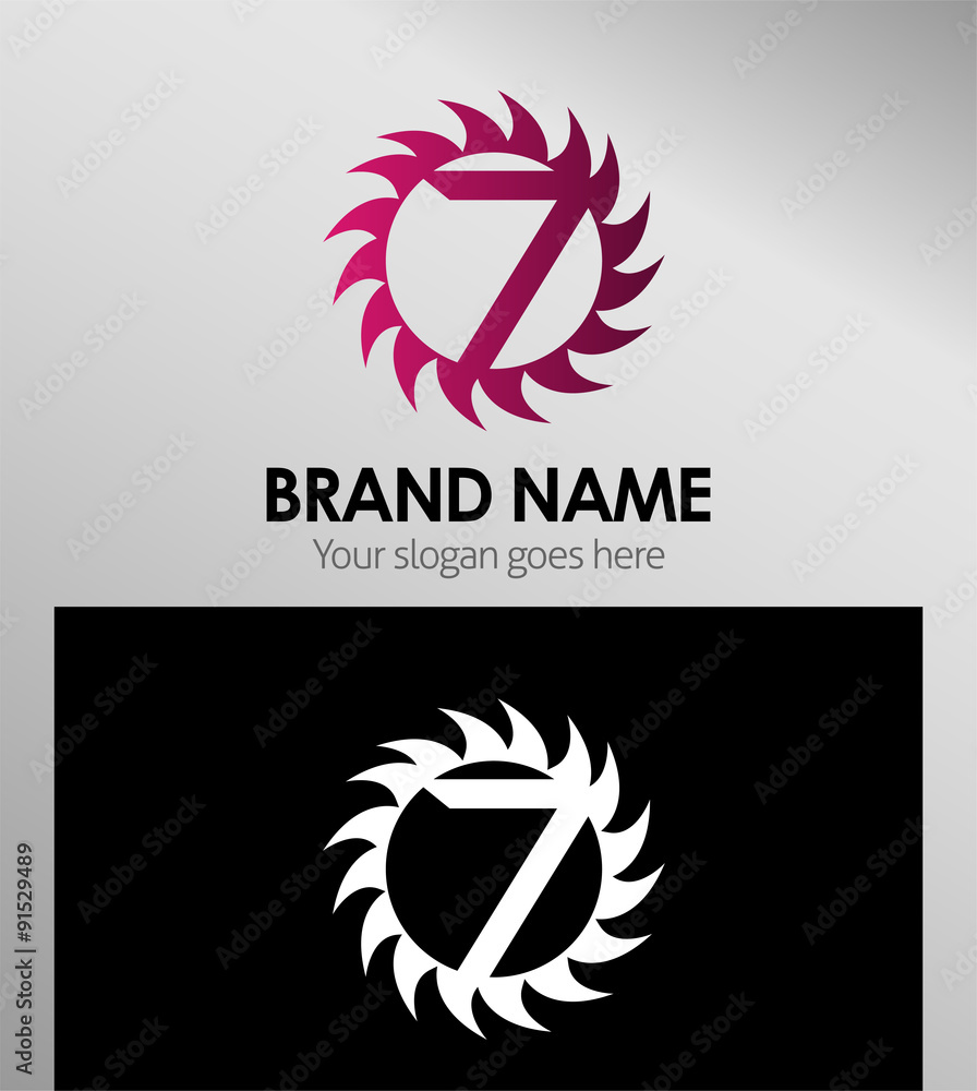 Number seven 7 logo icon template Stock Vector | Adobe Stock