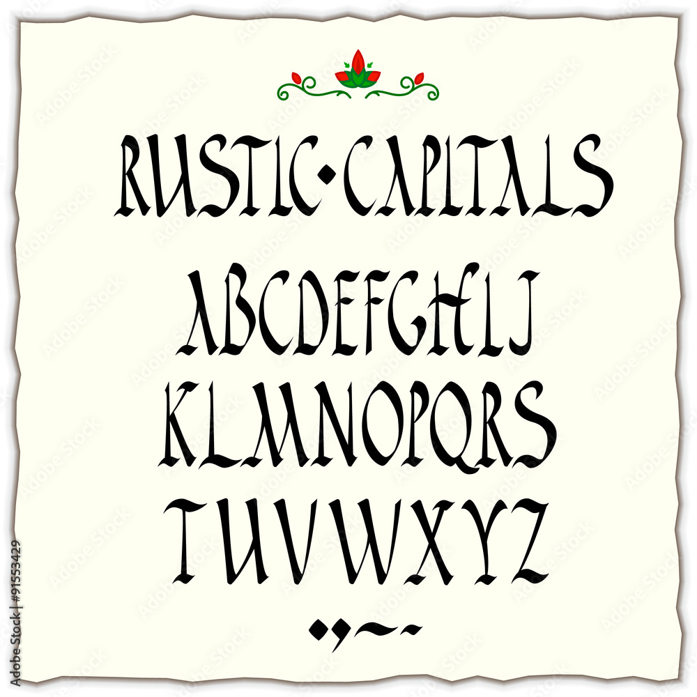 rustic capitals alphabet vector de Stock | Adobe Stock