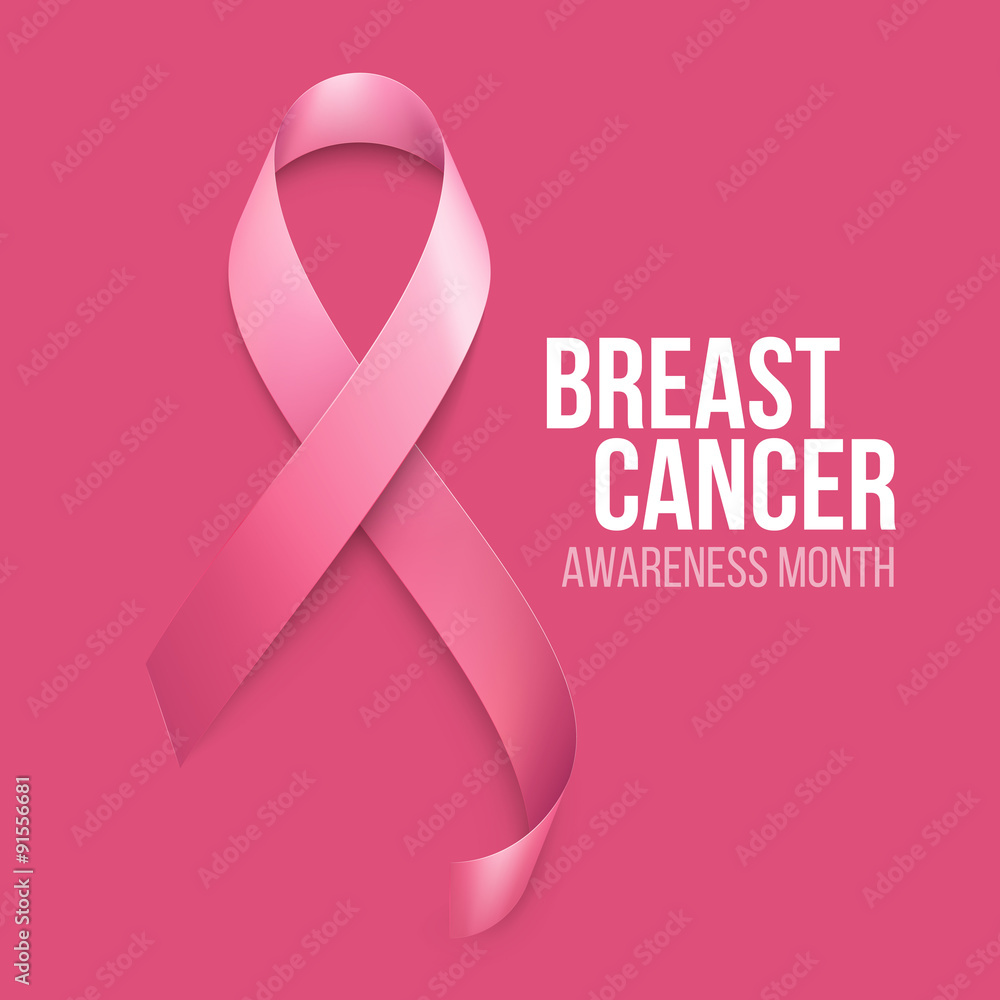 Breast Cancer Awareness Ribbon Background. Vector illustration Stock ...