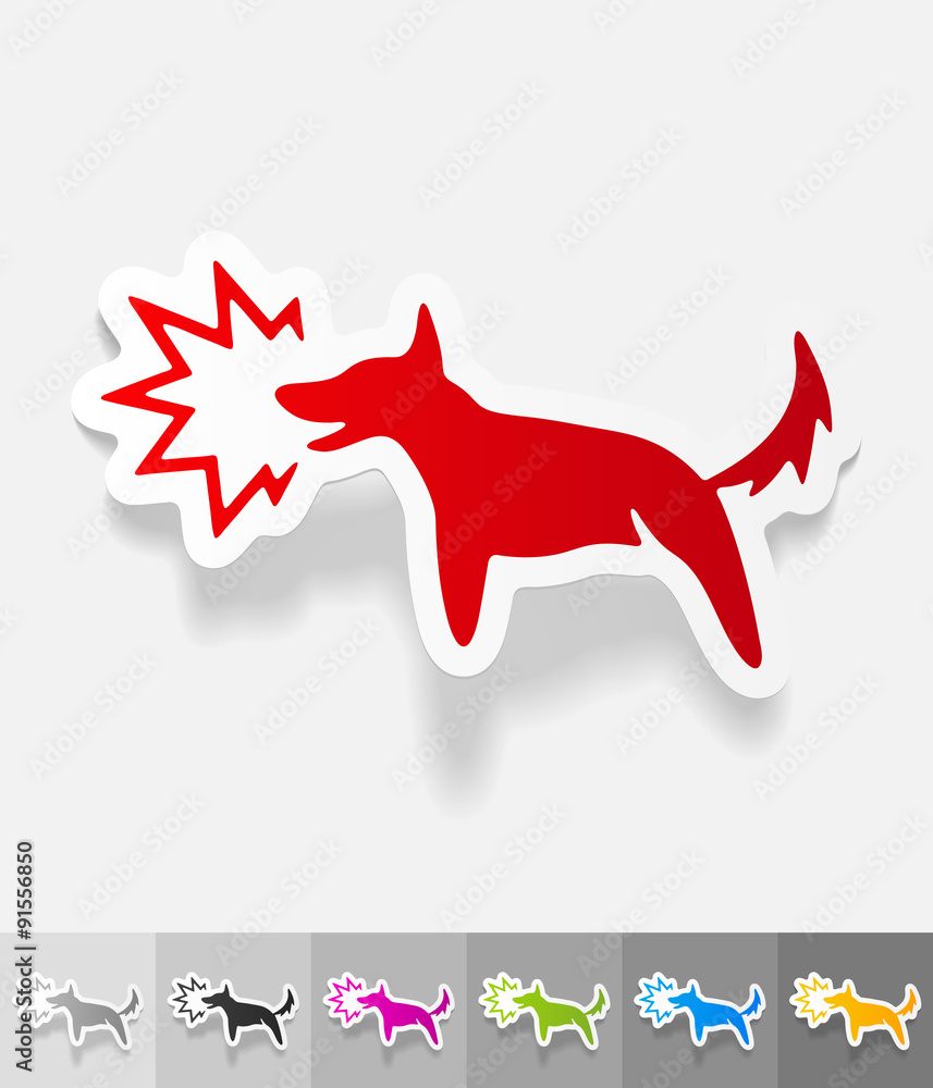 realistic design element. dog barking Stock Vector | Adobe Stock