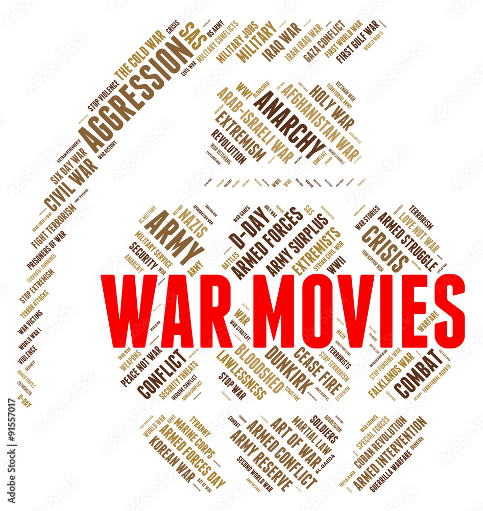 War Movies Shows Military Action And Cinema Stock Illustration | Adobe ...