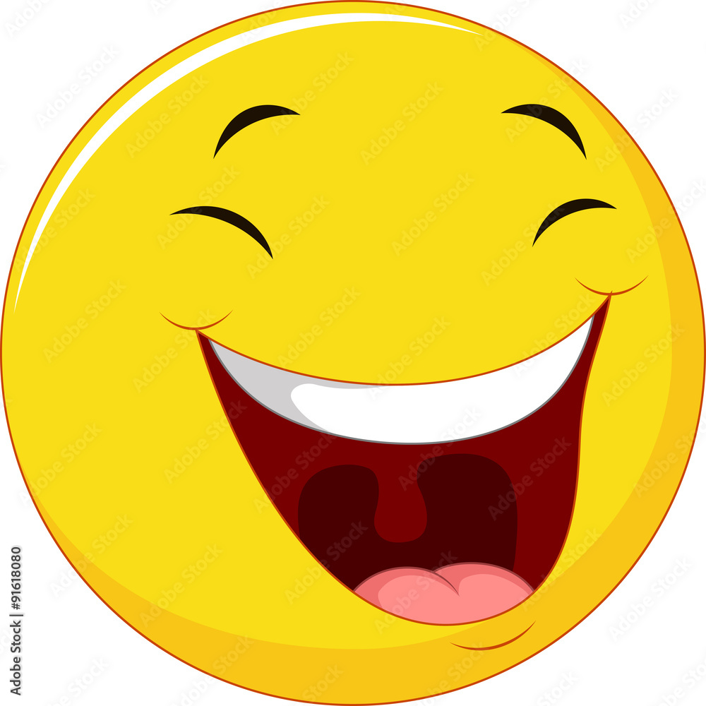 Happy cartoon emoticon isolated on white background Stock Vector ...