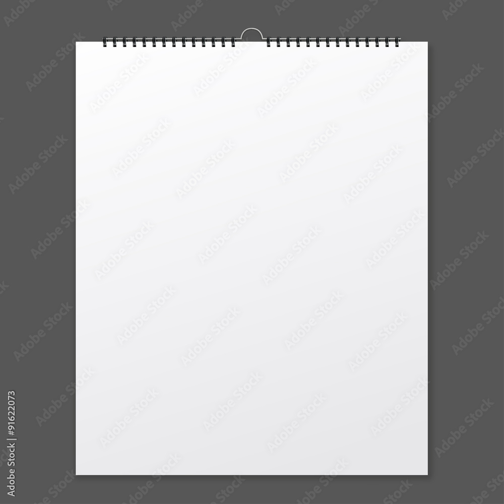 Blank design calendar on a grey background with shadow Stock Vector ...