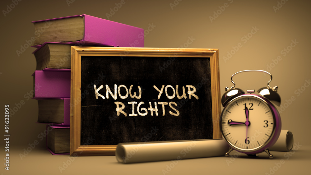 Know Your Rights Handwritten on Chalkboard. ilustración de Stock ...