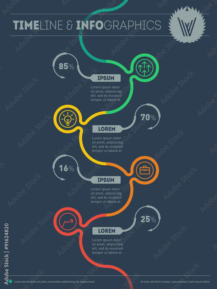 Elements for data visualization. Diagram of tendencies and trend Stock ...