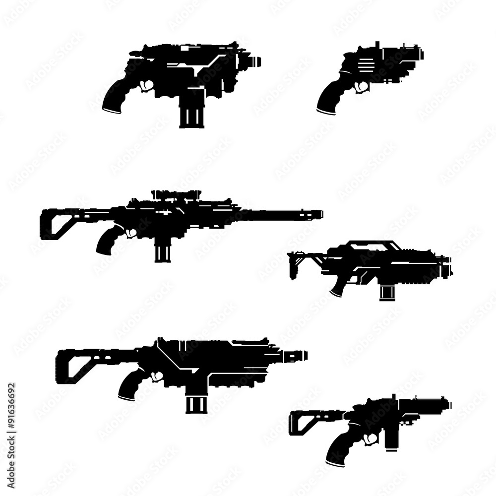 Hi-tech guns futuristic Illustration Icon - A vector illustration ...