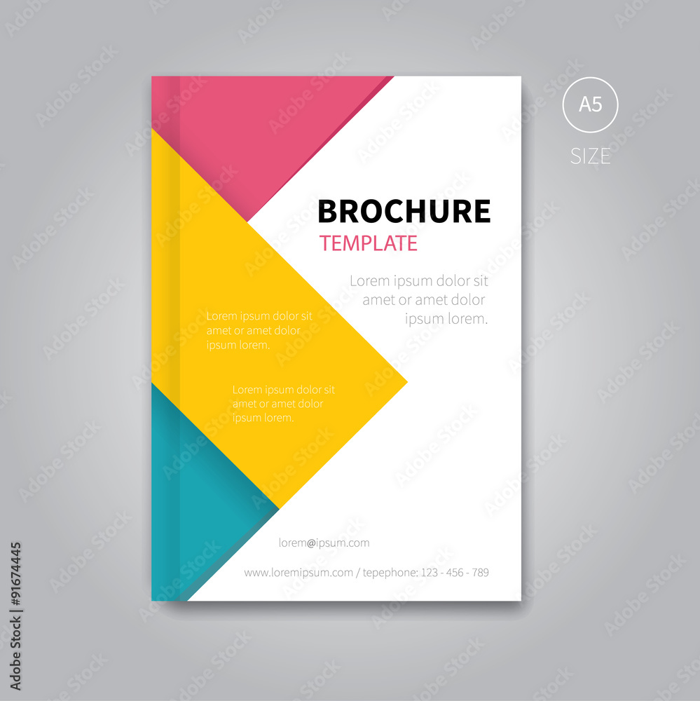 Modern vector brochure flyer with colour shapes for book or magazine ...