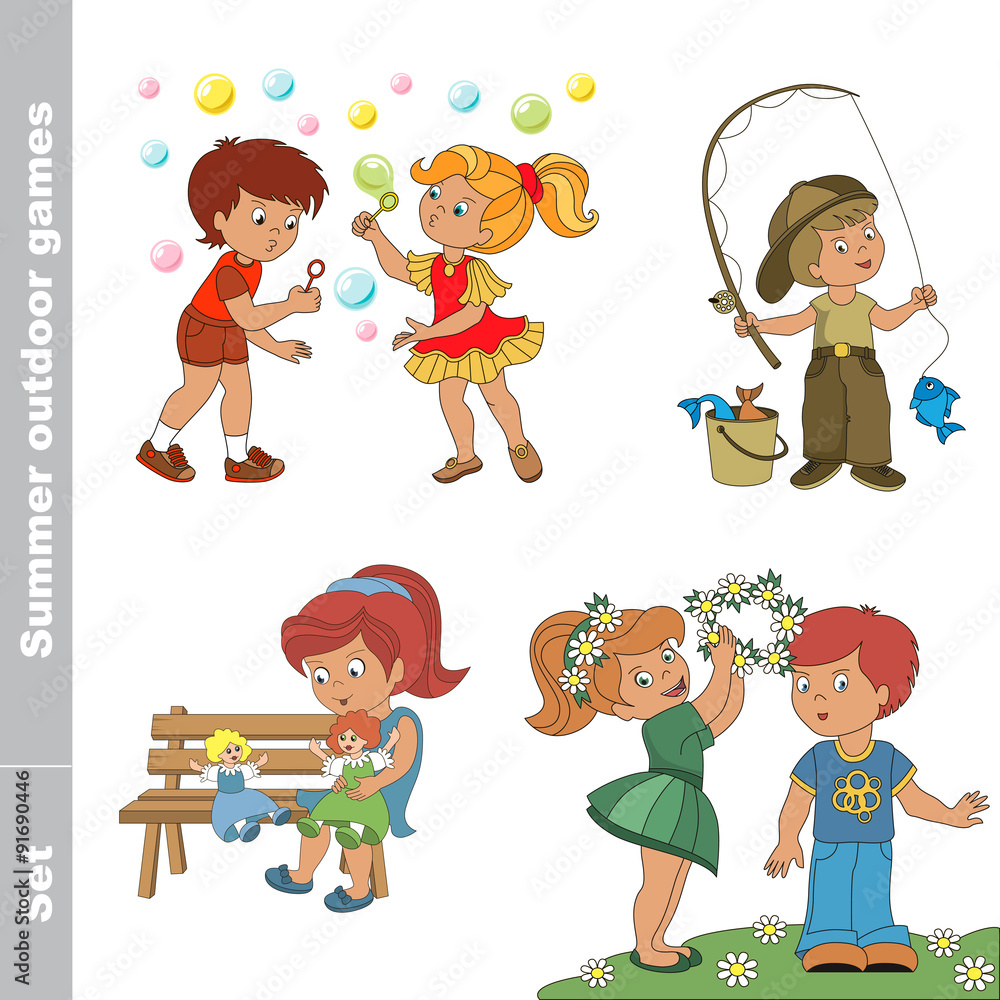 Outdoor Games For Kids Clipart Images