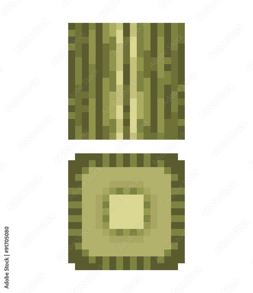 Texture for platformers pixel art vector - green bamboo tree Stock ...