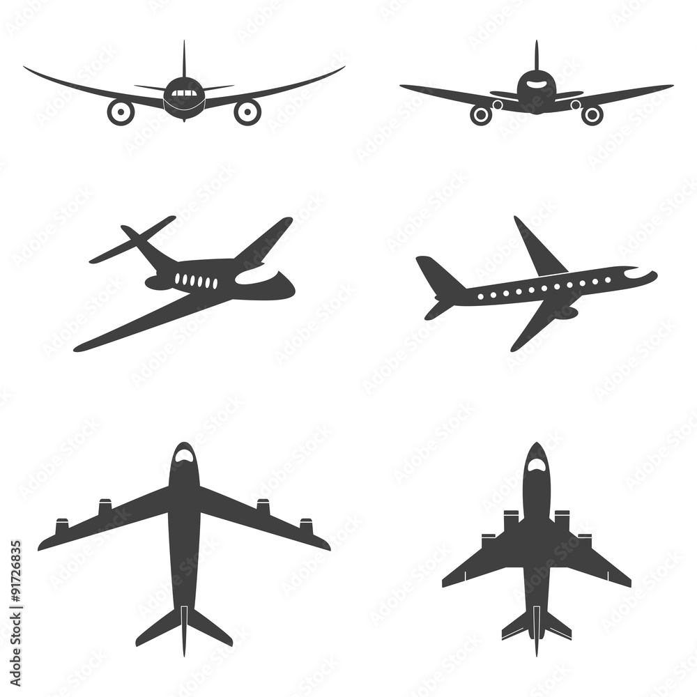 Vector plane icons set Stock Vector | Adobe Stock