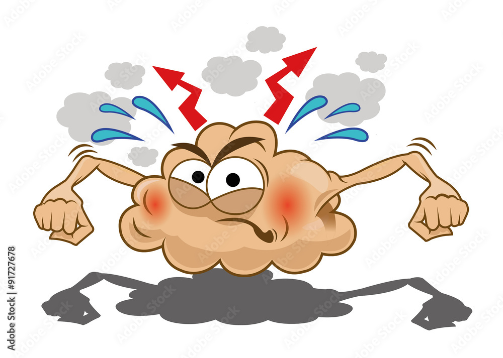 Stressed brain Stock Vector | Adobe Stock