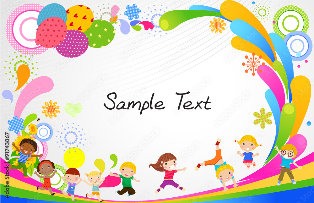Kids and frame Stock Vector | Adobe Stock