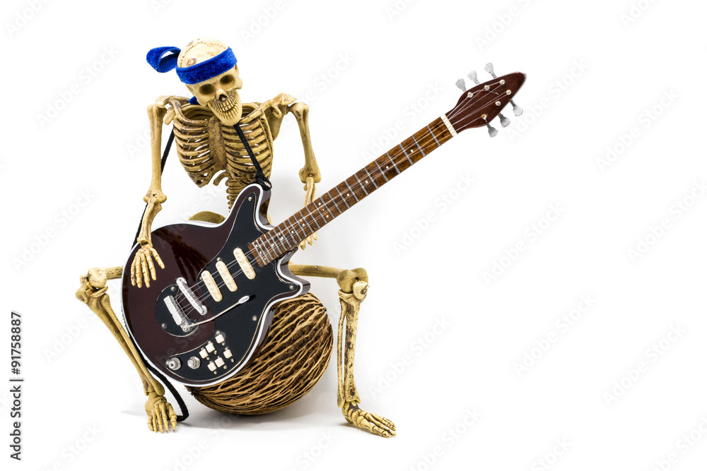 Model skeleton playing electric guitar Stock Photo | Adobe Stock