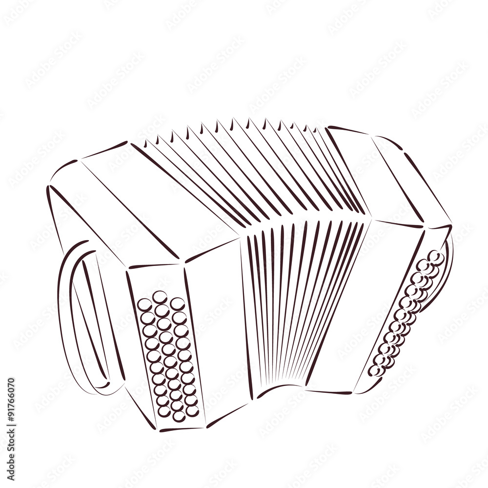 Sketched bandoneon. Stock Vector | Adobe Stock