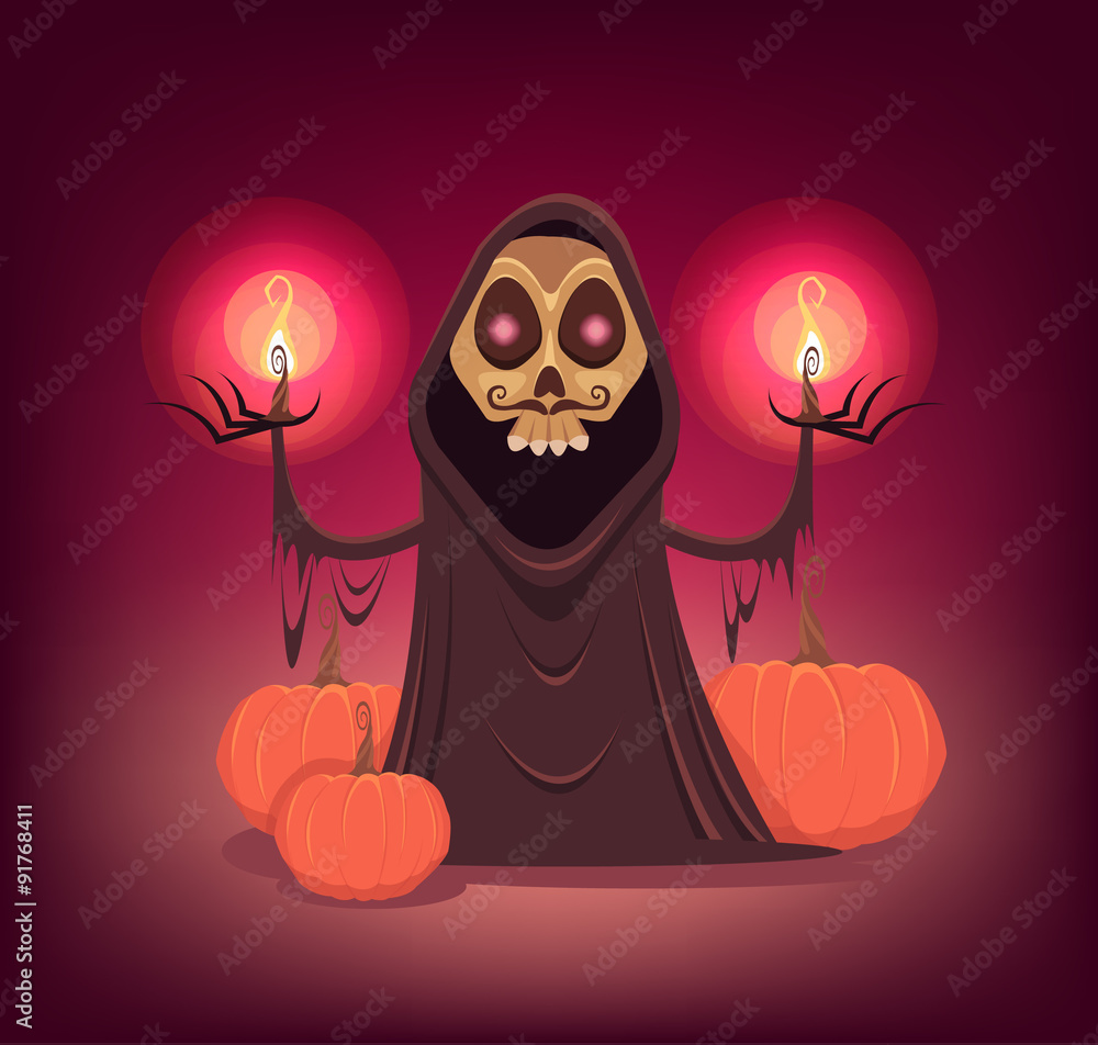 Halloween death vector cartoon illustration Stock Vector | Adobe Stock