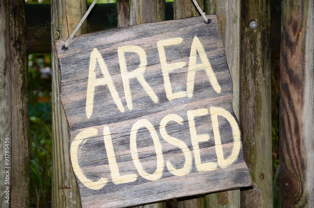 Area Closed Sign Stock Photo | Adobe Stock
