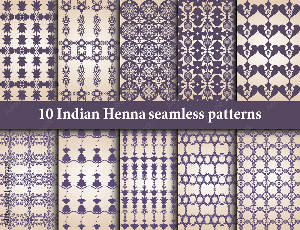 Indian vector seamless patterns. Endless textures for wallpapers. Stock ...