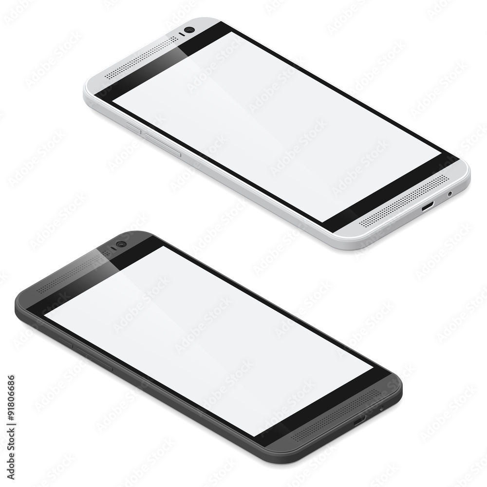 Smartphone detailed isometric icon set Stock-Vektorgrafik | Adobe Stock