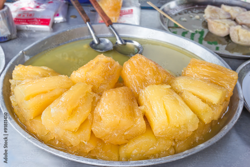 cassava or tapiopca in syrup,Thai Dessert Stock Photo | Adobe Stock