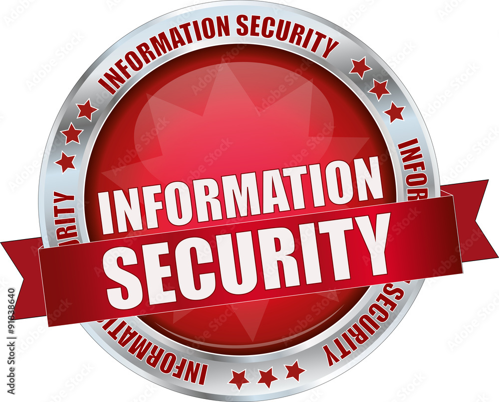 INFORMATION SECURITY / realistic modern round glossy 3D vector eps10 ...