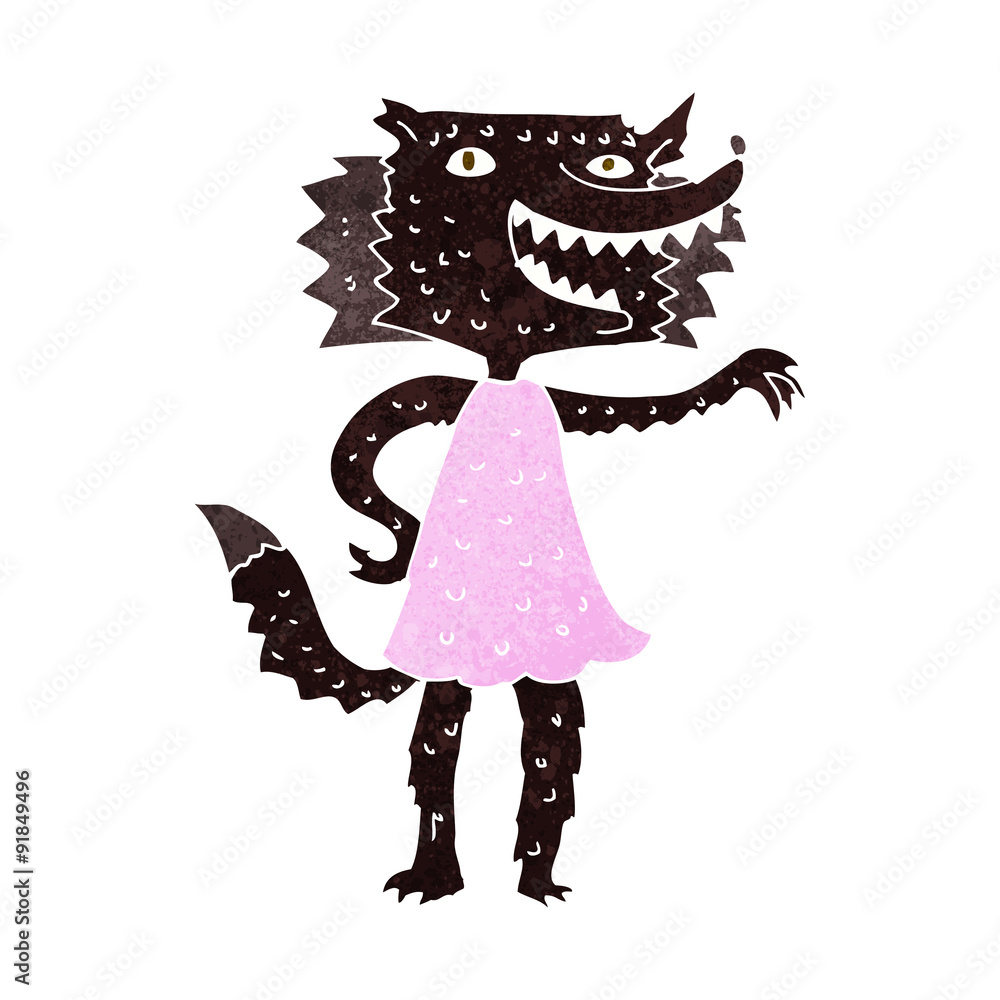 cartoon wolf girl Stock Vector | Adobe Stock
