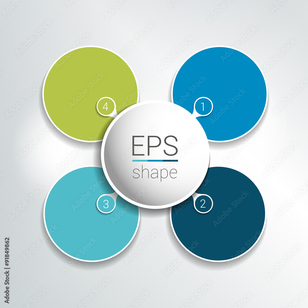Round infographic 4 steps net flow chart. Diagram, graph, chart ...