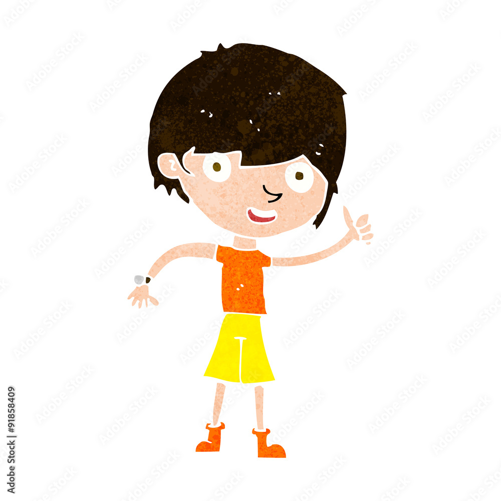 cartoon boy with positive attitude Stock Vector | Adobe Stock