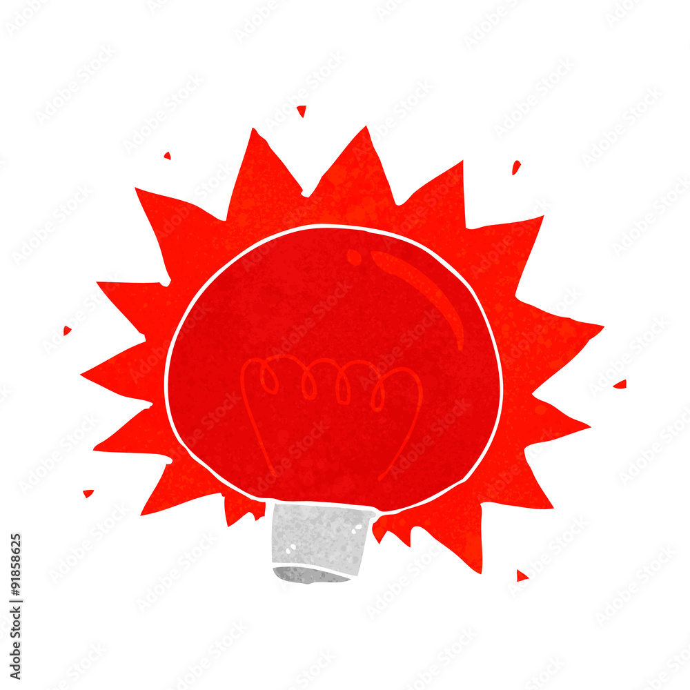 cartoon flashing red light bulb Stock Vector | Adobe Stock