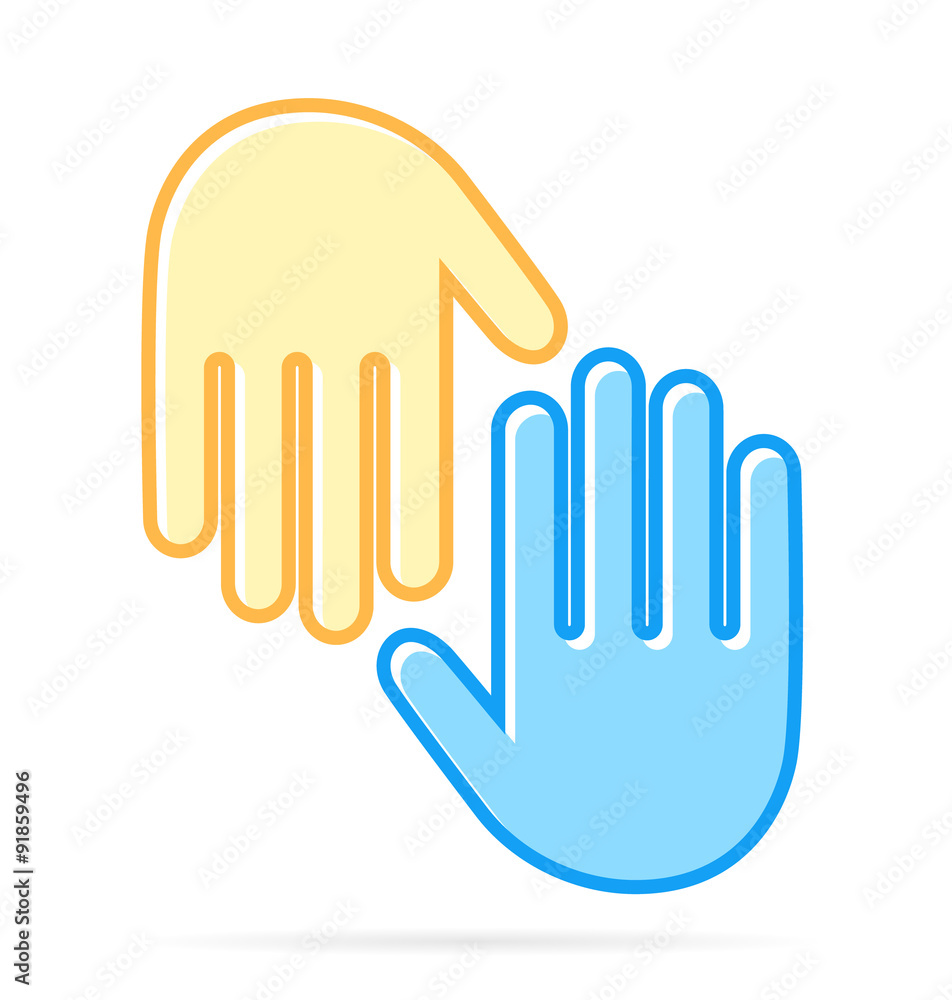Hand logo design vector template. Stock Vector | Adobe Stock