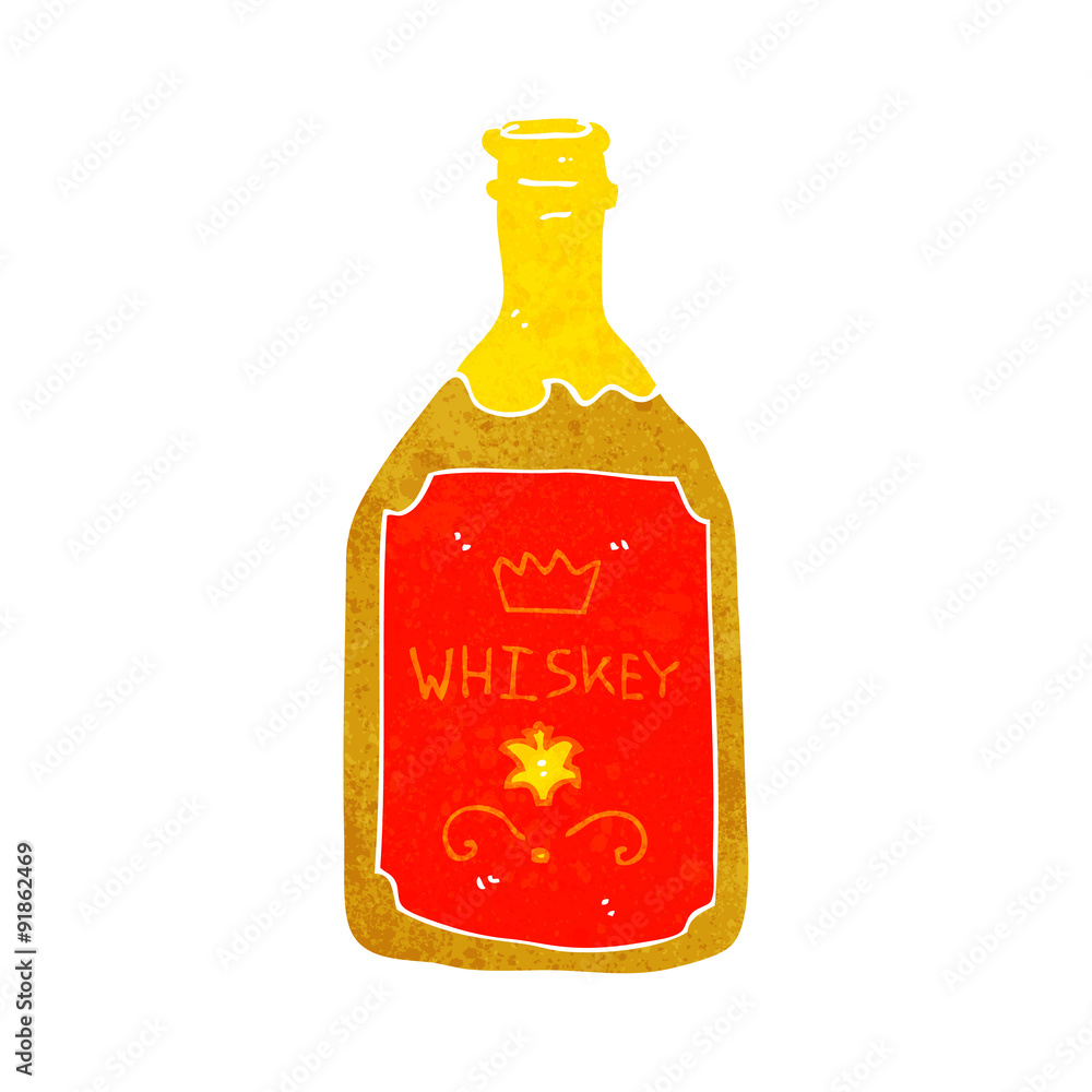 cartoon whiskey bottle Stock Vector | Adobe Stock