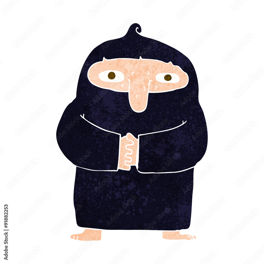 cartoon monk in robe Stock Vector | Adobe Stock