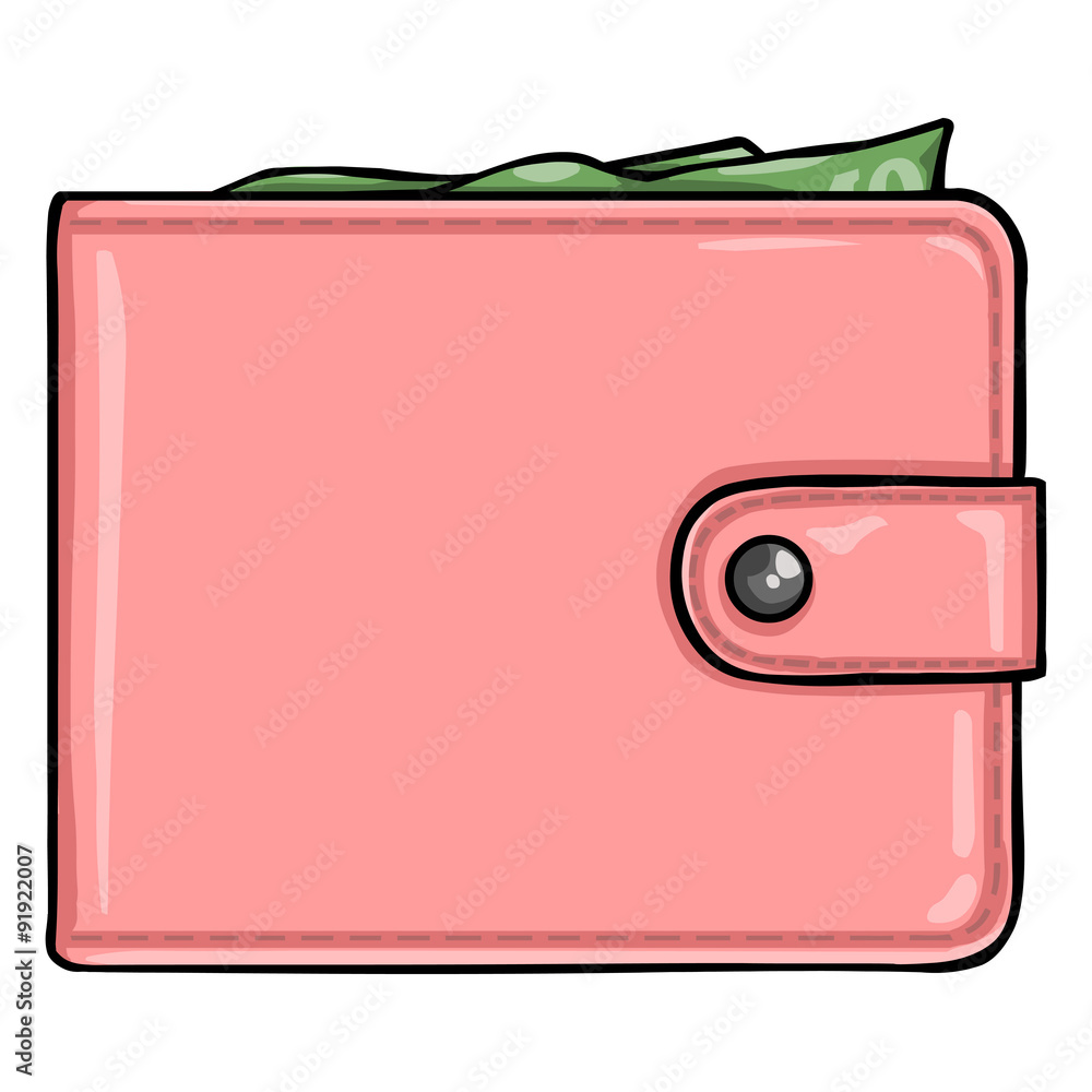 Vector Single Cartoon Wallet Stock Vector | Adobe Stock
