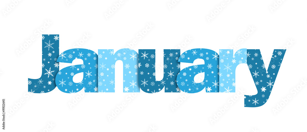 JANUARY Vector Snowflake Letters Icon (blue) Stock Vector | Adobe Stock