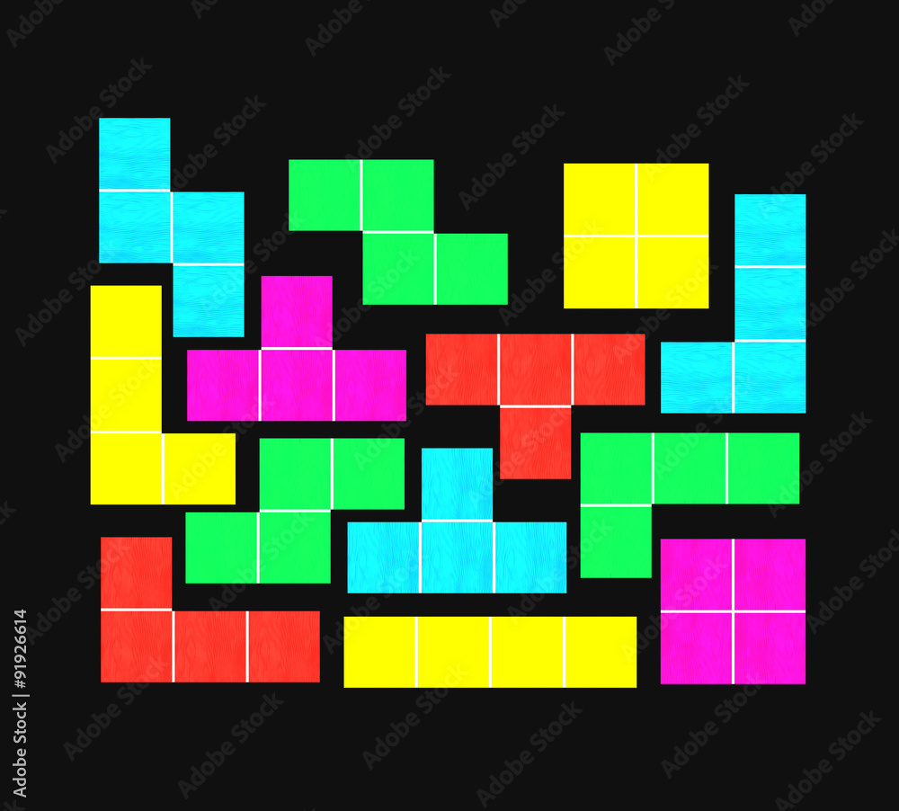 tetris game with black background Stock Illustration | Adobe Stock