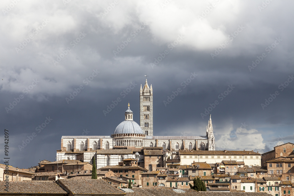 Sienna (Siena) Cathedral Cattedrale di Santa Maria Assunta with old ...