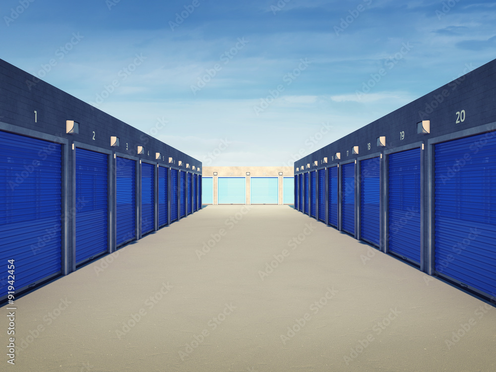 Outdoors storage units , Self storage facility Stock Illustration ...