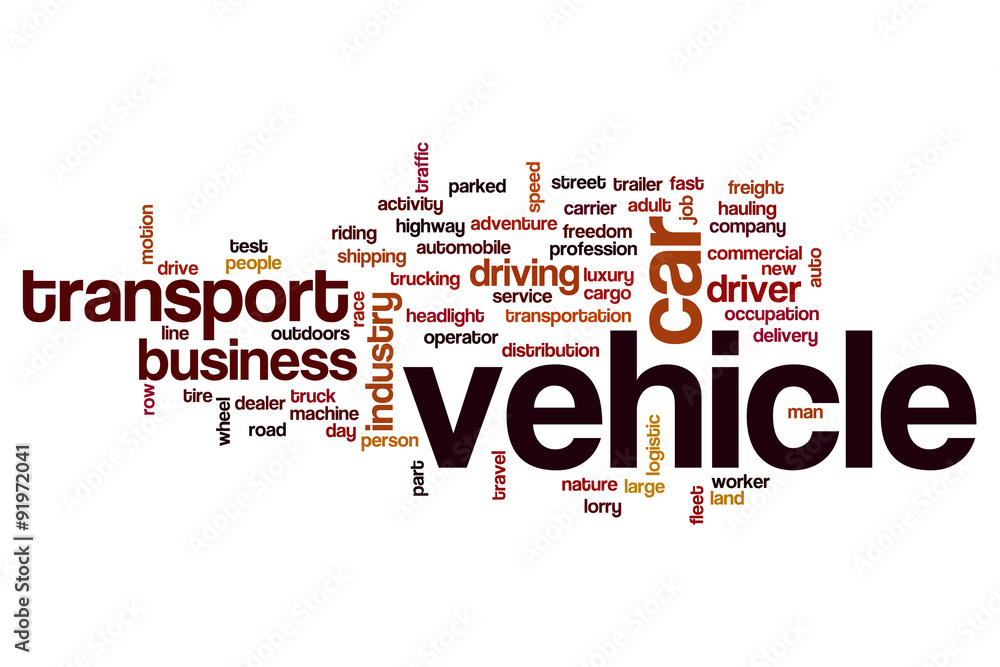 Vehicle word cloud concept Stock Illustration | Adobe Stock