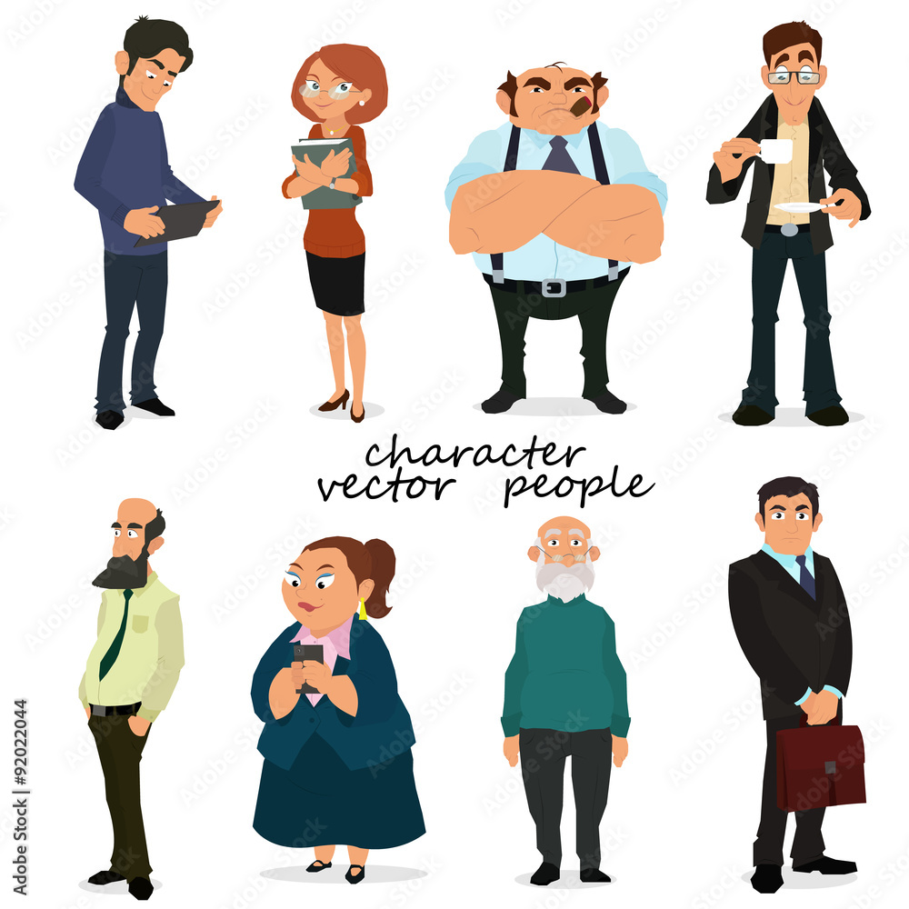 casual set characters for use in design. A set of characters in a flat ...