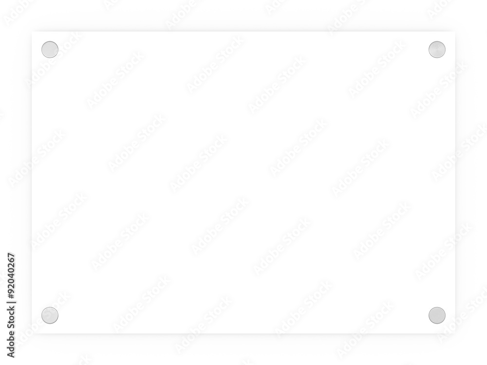 Blank white rectangle sign plaque isolated on a white background Stock ...