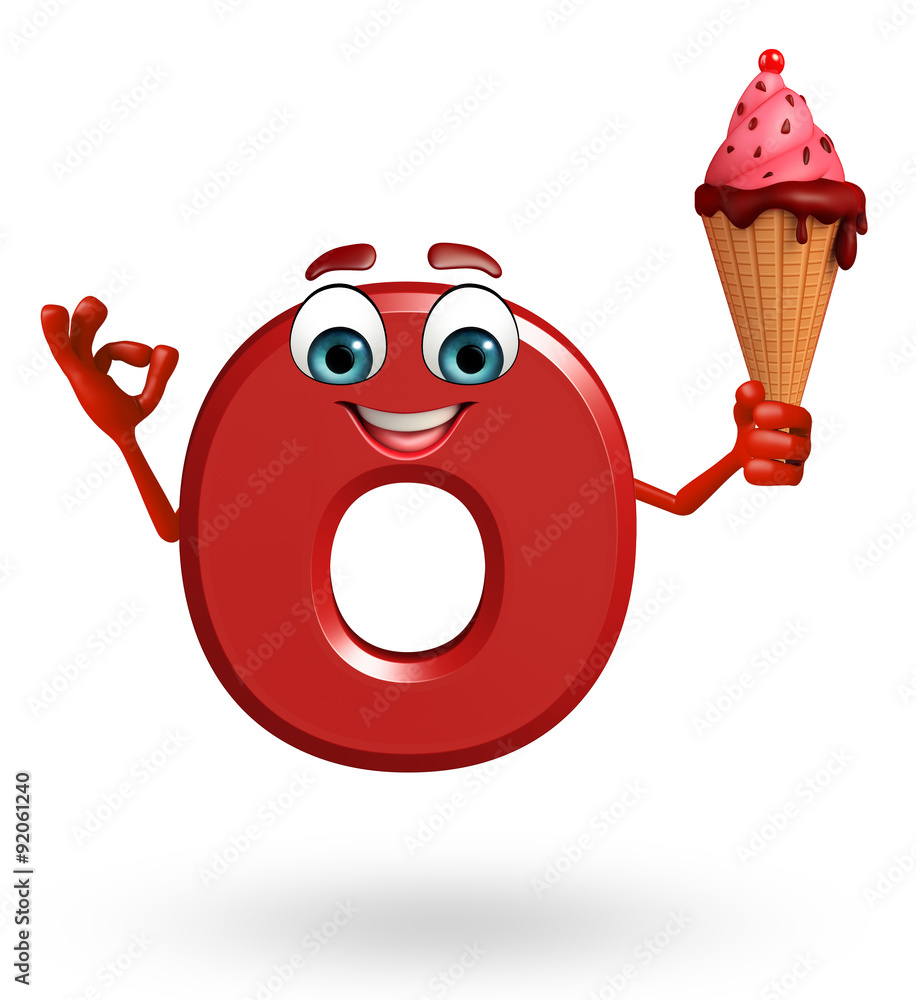 Cartoon Character of alphabet O with icecream Stock Illustration ...