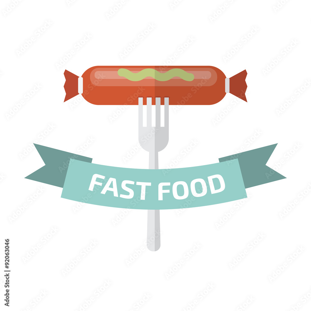 Fast food logo. Junk food logo. Stock Vector | Adobe Stock