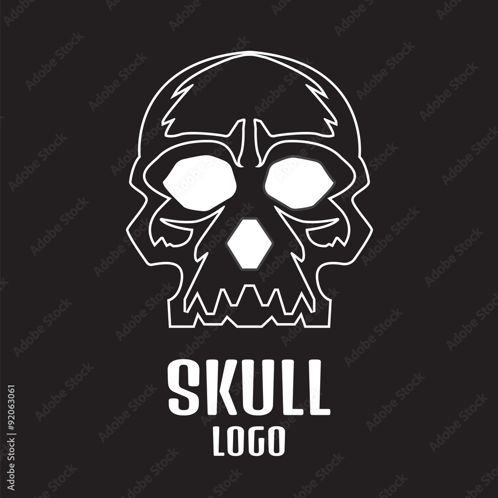 Skull logo linear. Human skull logo Stock Vector | Adobe Stock