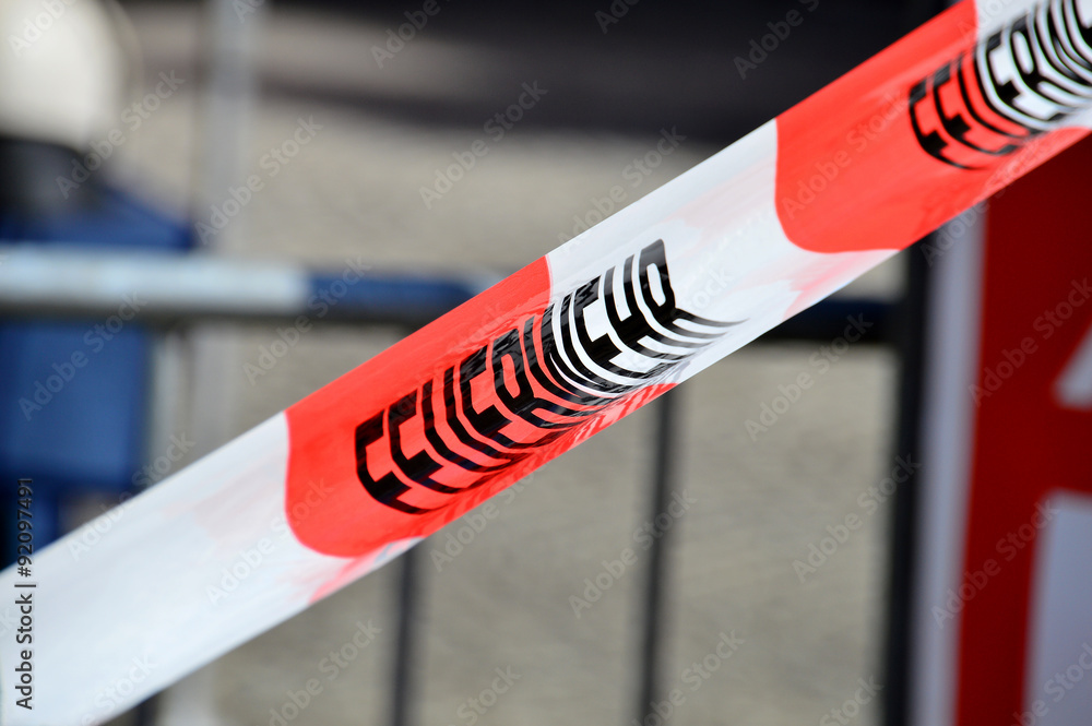 Absperrband der Feuerwehr Stock-Foto | Adobe Stock